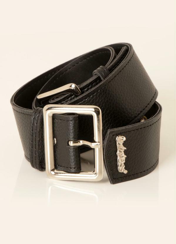 Cinto Preto com Duas Fivelas Prateadas - Quintess