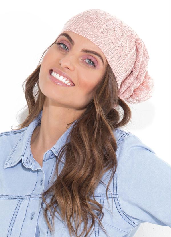 Gorro Rosa com Pompom Quintess - Quintess