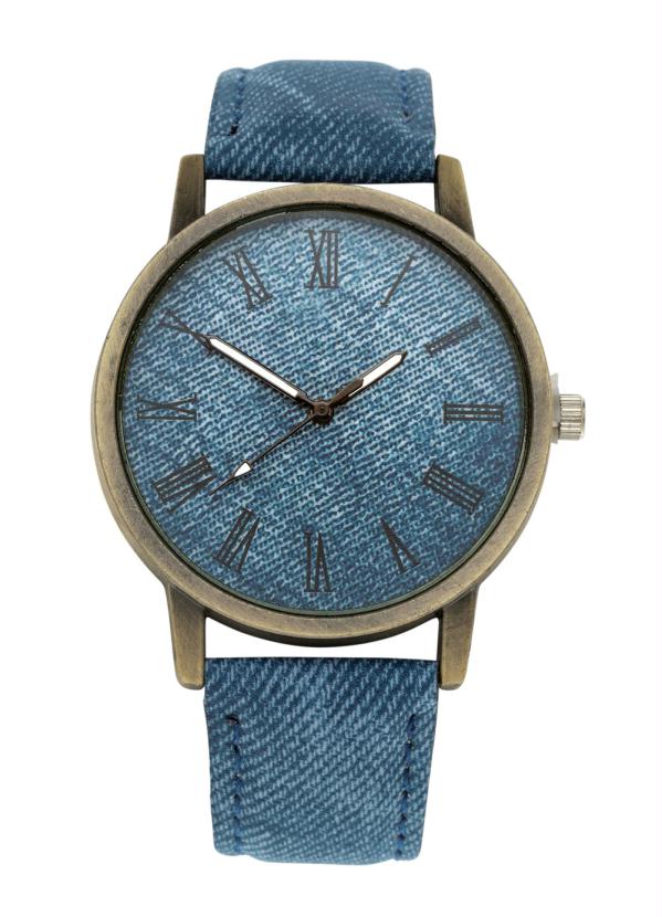 Relógio Redondo Jeans - Lar&Lazer