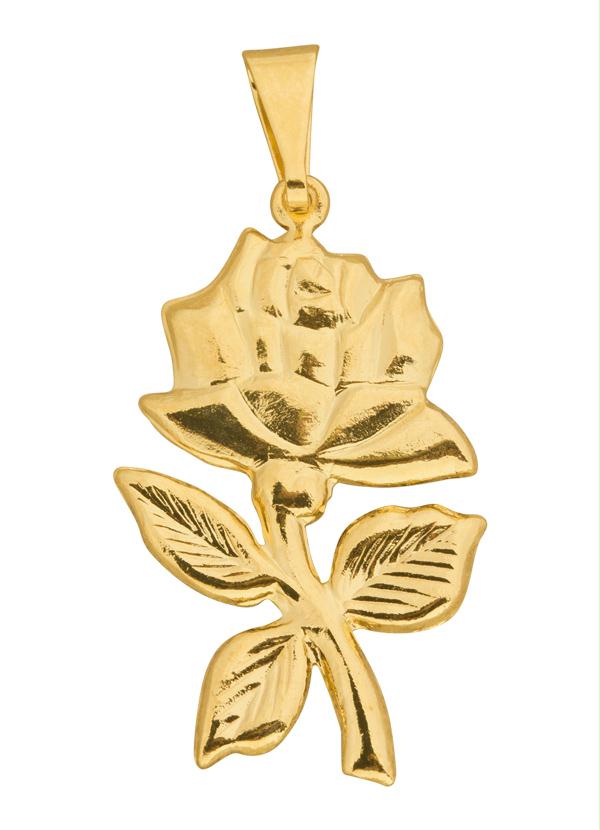Pingente de Rosa Dourado - Moda Pop