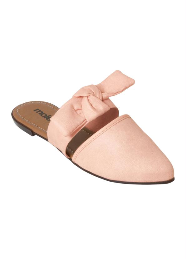 Mule Moleca Bege com Detalhe de Laço - Multimarcas