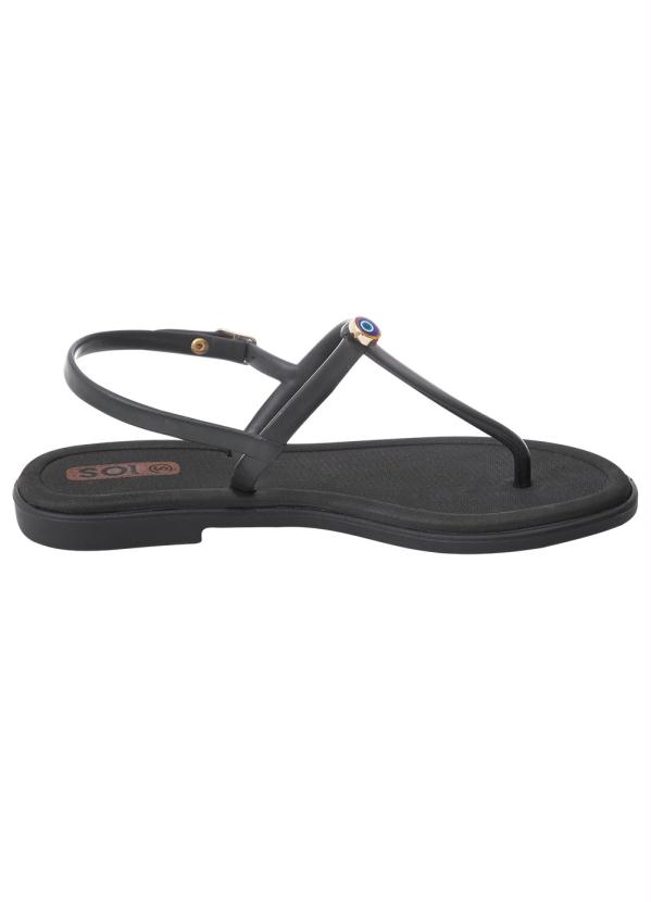 Rasteira Preta com Palmilha Macia - Perfecta