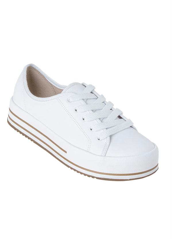 Tênis Beira Rio Branco em Sintético - Multimarcas