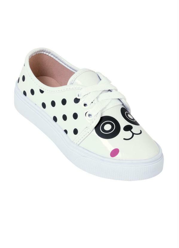 Tênis Infantil Branco com Estampa Dog - Queima de Estoque