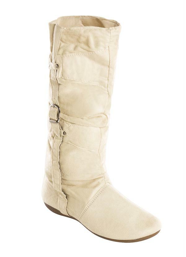 Bota Bege Detalhe de Tiras com Strass - Queima de Estoque