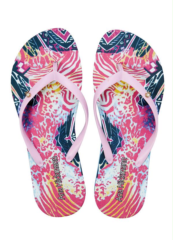 Chinelo de Borracha Ah Abstrato Rosa - Multimarcas