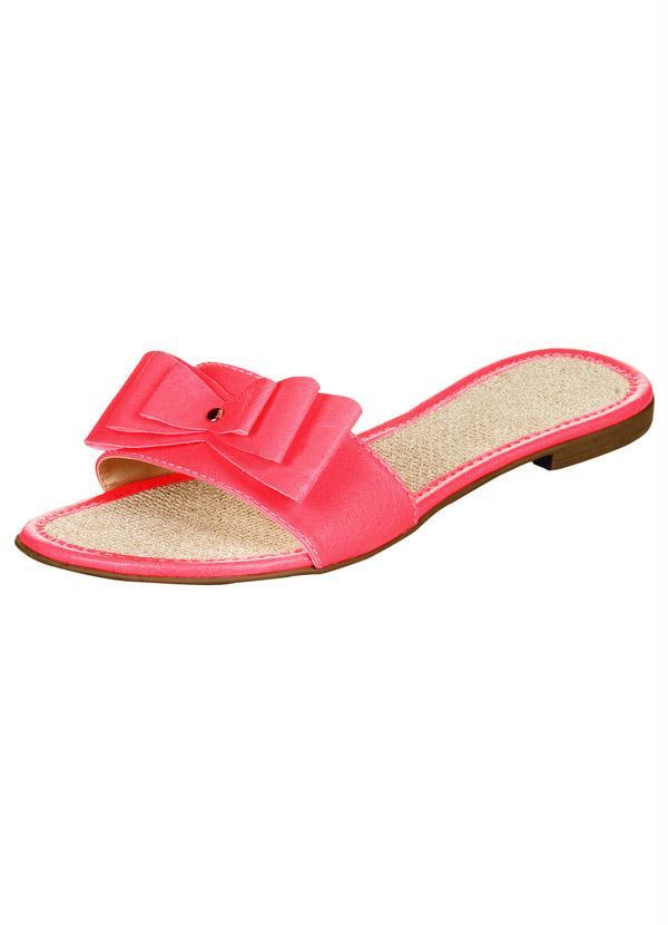 Chinelo Rosa Fluor com Palmilha Trabalhada - Moda Pop