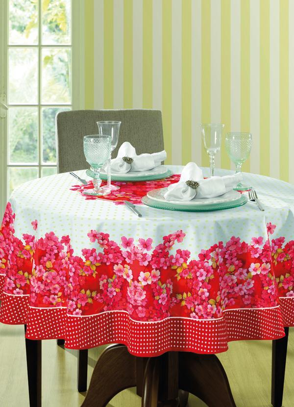Toalha de Mesa Redonda Floral Lepper - Lar&Lazer