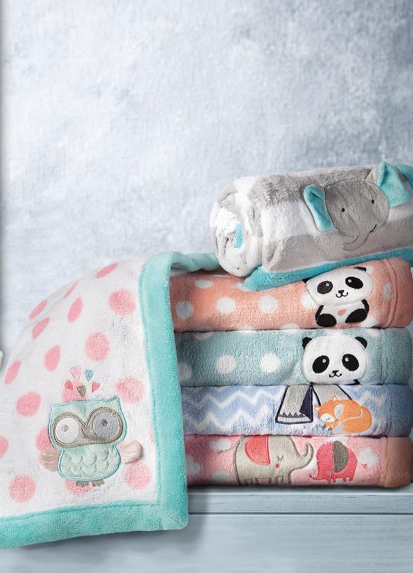 Manta Baby com Bordado Sortida 1 Peça - Lar&Lazer