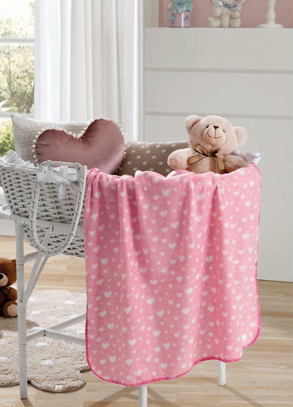 Manta Baby Fleece Rosa 1 Peça - Lar&Lazer