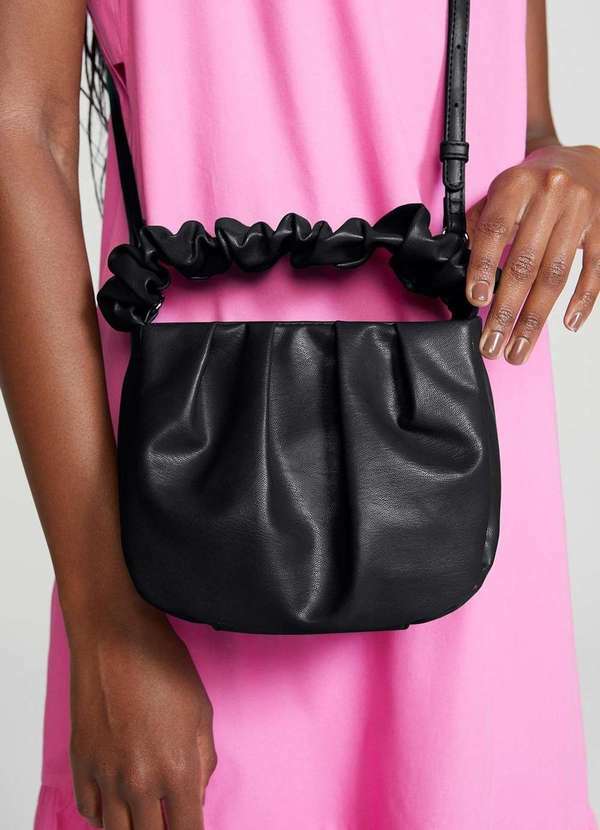 Bolsa Tiracolo Feminina com Alca Fru Fru Preto - Hering