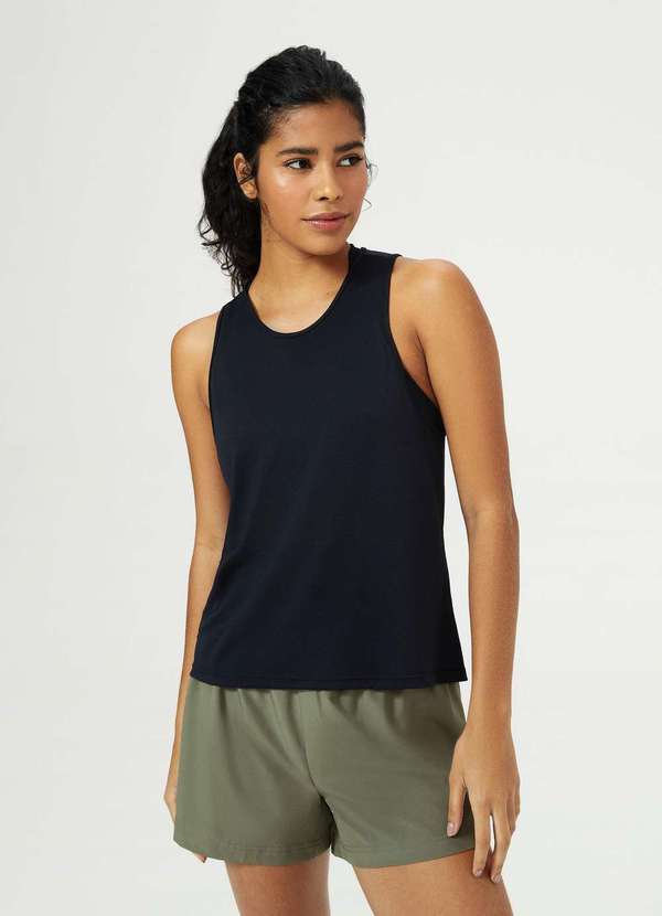 Regata Esportiva Feminina Texturizada Easy Care Preto - Hering Oficial