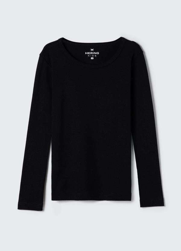 Blusa Basica Menina Manga Longa Preto - Hering Oficial