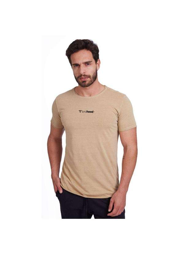 Camiseta Longline Brohood Masculina Malha Off-White Bege - Brohood
