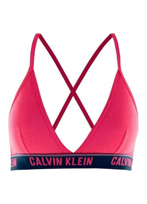 Top Triângulo Calvin Klein Feminino Cotton Liso Conforto Rosa Pink - Mash