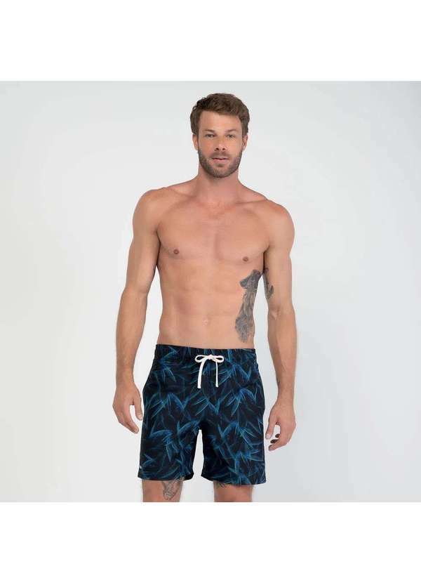 Shorts Casual Estampado Ráfia Mash Azul - Mash