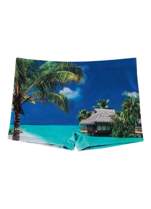 Colcci - Sunga Boxer Estampada Paisagens Colcci Azul Royal