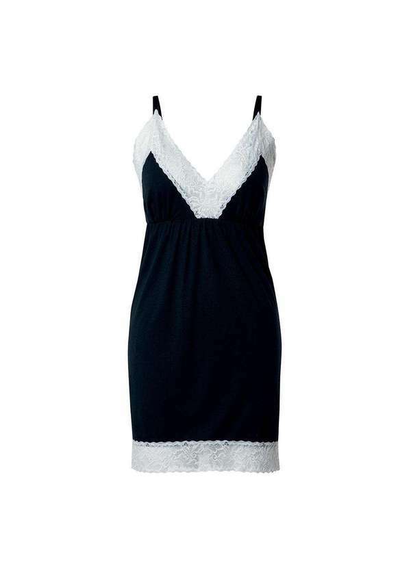 Camisola She Modal com Renda Preto - Mash