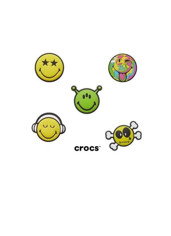 Jibbitz Crocs Smiley Pack 5 Peças Multicolor Multicores - Pixole