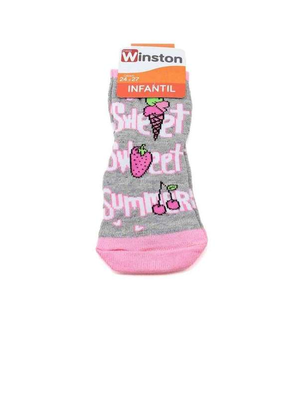 Meia Infantil Winston Sweet Summer 0300036-003 Cinza/Rosa Cinza - Pixole