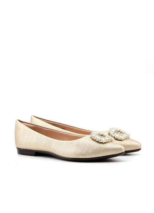 Sapatilha Bico Fino Light Gel Dourado - Pixole