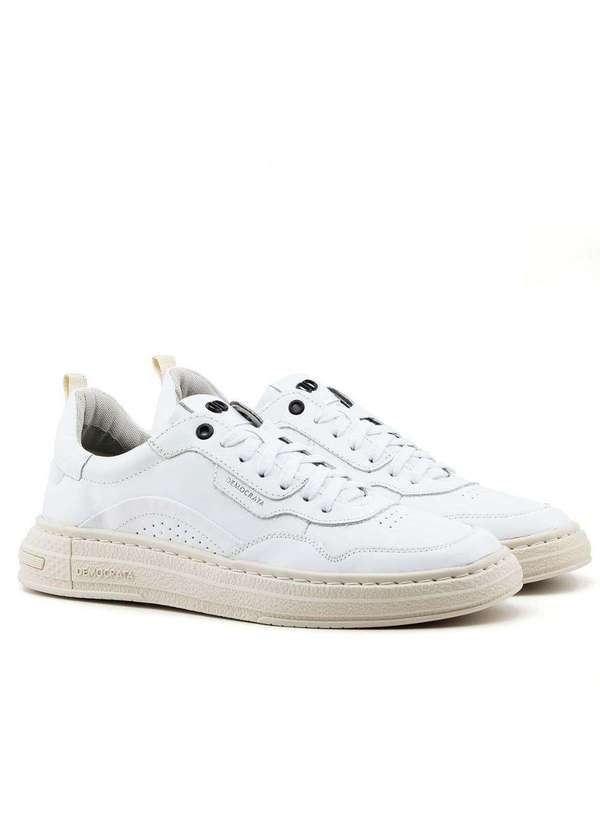 Tênis Democrata Denim Jake Couro Branco - Pixole