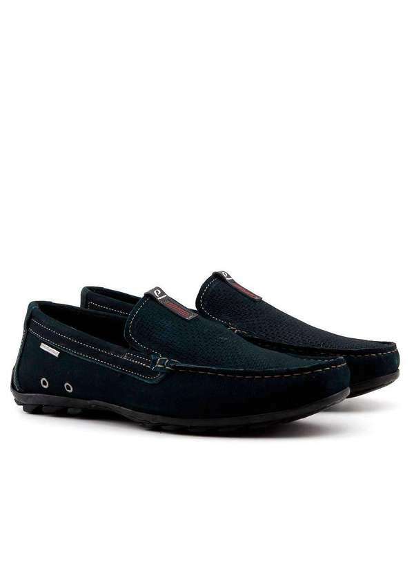 Sapato Masculino Mocassim Pegada Couro Marinho - Pixole