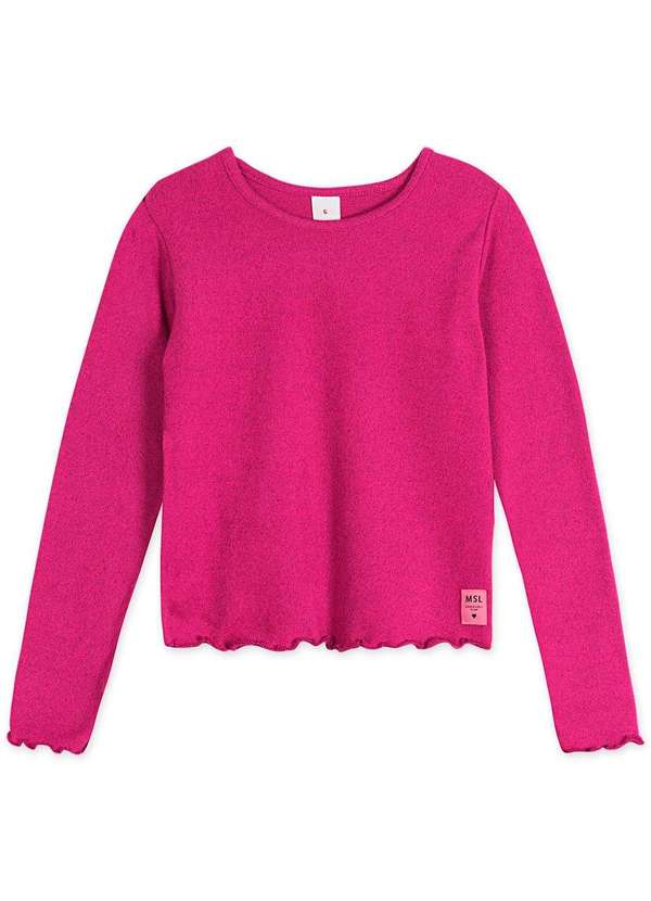 Blusa Infantil Menina Trico Manga Longa Marisol Rosa - Clube Marisol