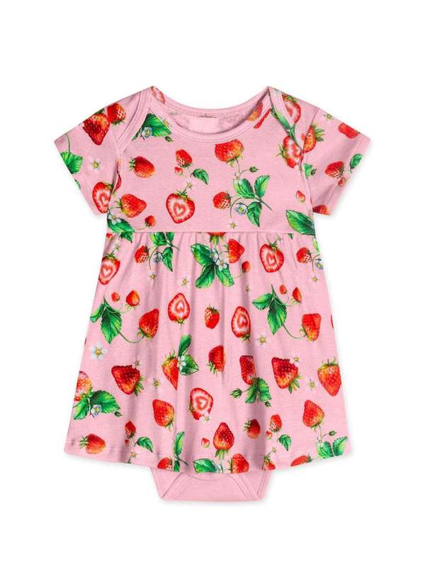 Body Vestido Manga Curta com Aroma Bebe Feminino Marisol Rosa - Clube Marisol