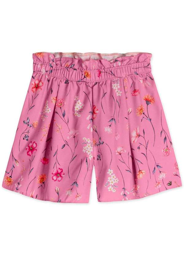 Short Floral Infantil Feminino Marisol Rosa - Clube Marisol