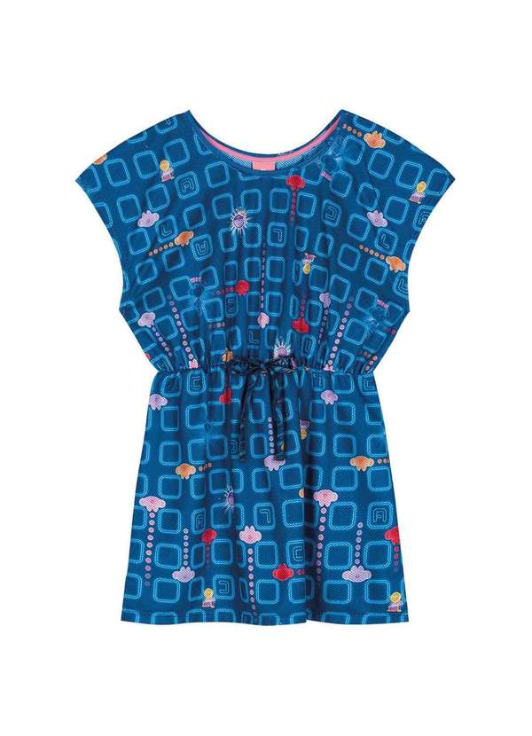 Saida de Praia Curta Infantil Feminina Lilica Azul - Clube Marisol