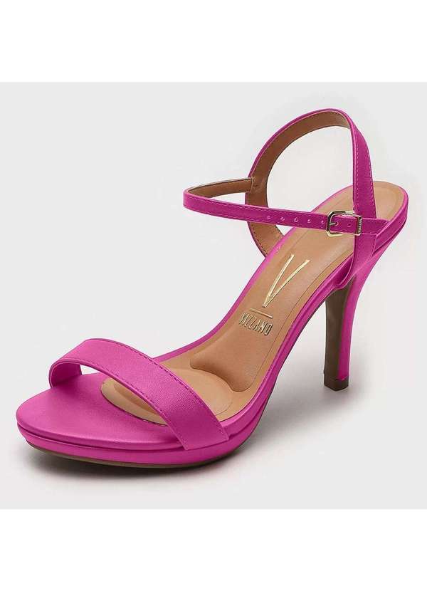 Sandalia Vizzano Meia Pata Salto Alto Aberta Rosa - Cabana Magazine