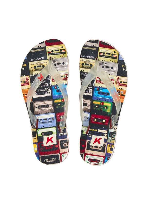 Chinelo Kenner New Summer Mix Tape Masculino Branco - Cabana Magazine