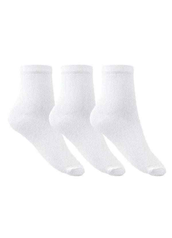 Kit 3 pares de Meias Selene Básica Feminino Branco - Esporte Legal