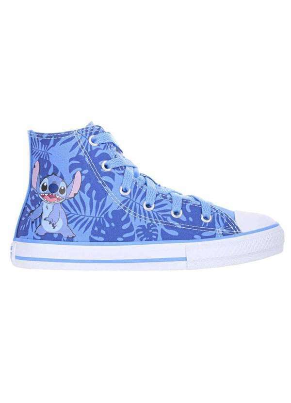 Tênis Converse All Star Chuck Taylor Disney Stitch Hi Infantil Azul ...