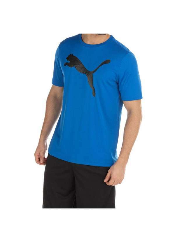 Camiseta Puma Active Big Logo Masculina Azul - Esporte Legal