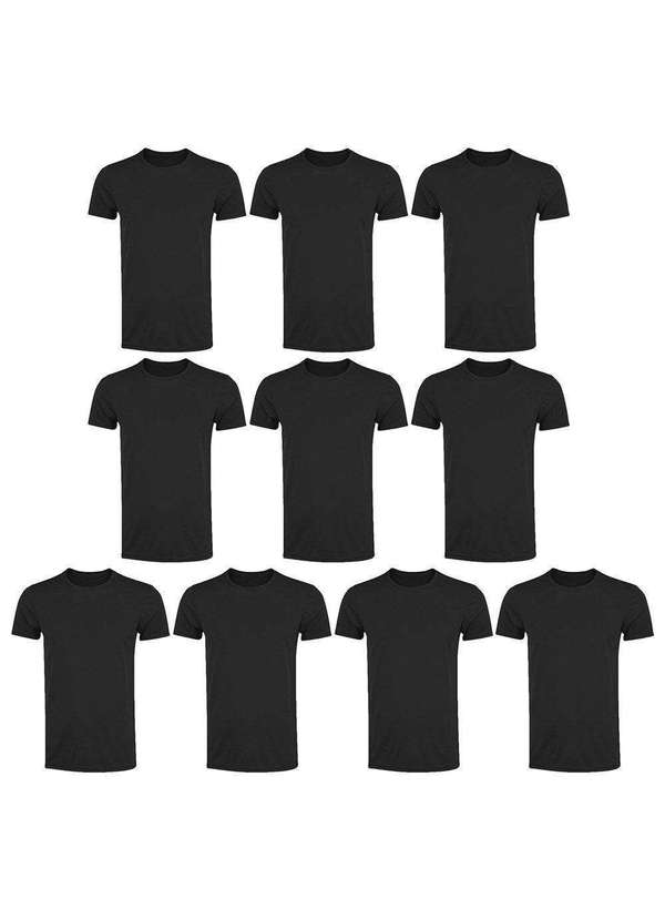 Kit Atacado 10 Camisetas Pmc Básica Masculina Preto - Esporte Legal