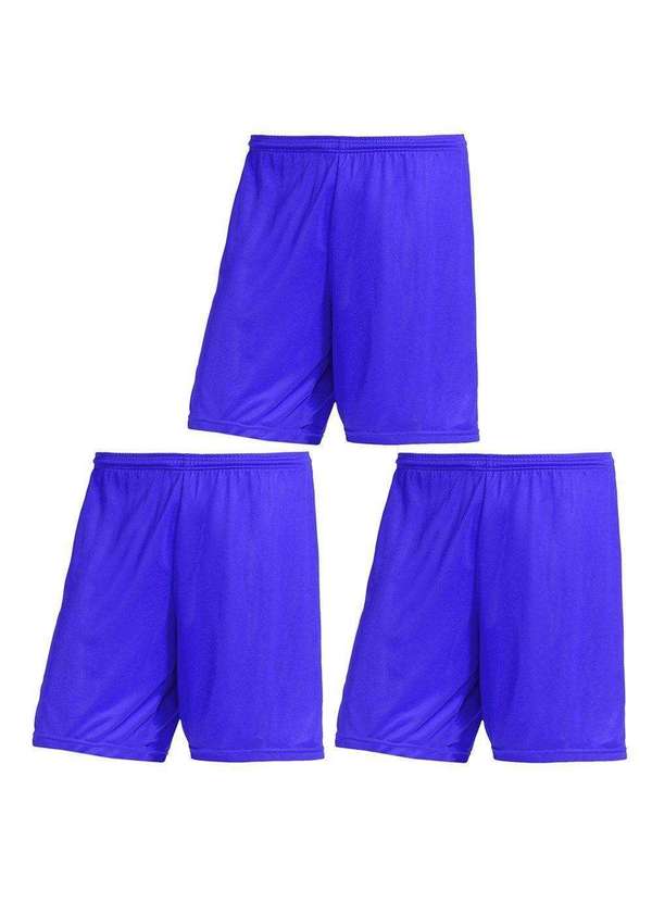 Kit 3 Calções Pmc Futebol Plus Size Masculino Azul - Esporte Legal