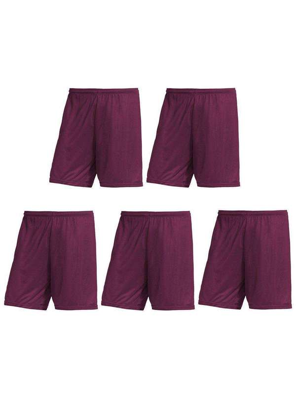 Kit Atacado 5 Calções Pmc Futebol Plus Size Masculino Roxo - Esporte Legal