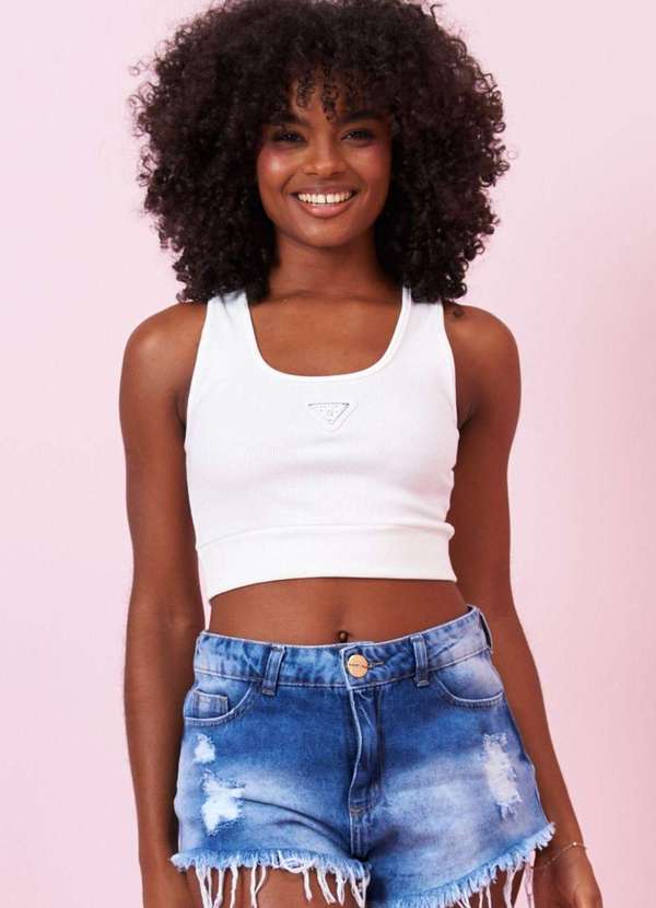 Top Feminino com Logo em Metal Planet Girls Off White Off White ...