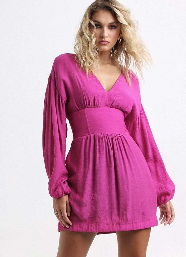 Vestido Curto Corset Fucsia Labrava Rosa - Babadotop