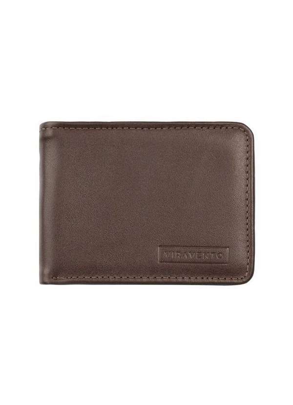 Carteira Masculina Pequena de Couro Italiano Joel Café - Enluaze