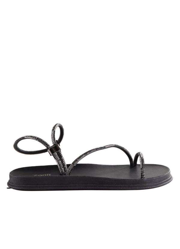 Sandália Rasteira Feminina Zariff Preto Preto - Zariff