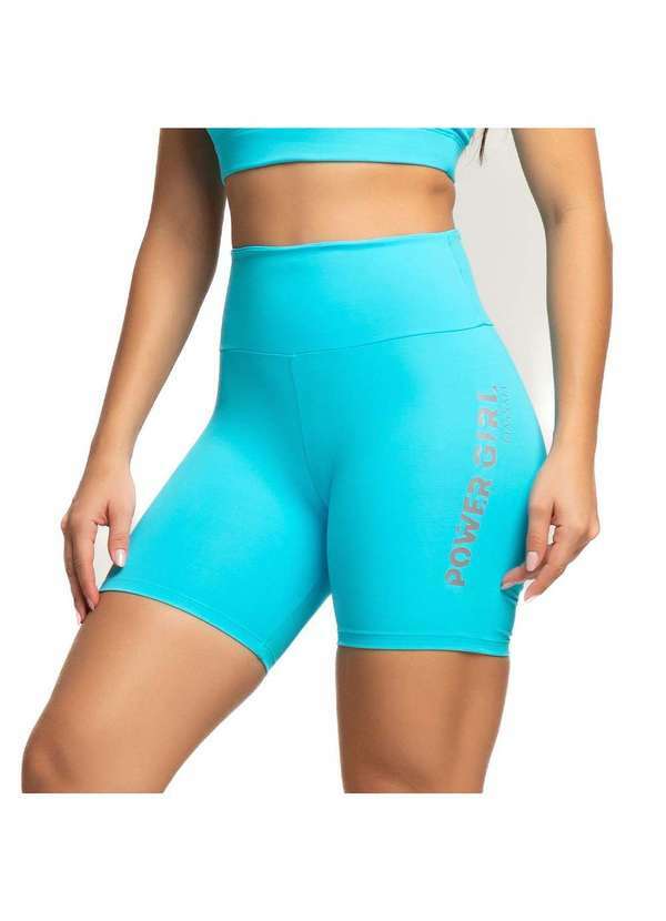 Bermuda Feminina Cintura Alta Power Girl Azul - Massam Fitness