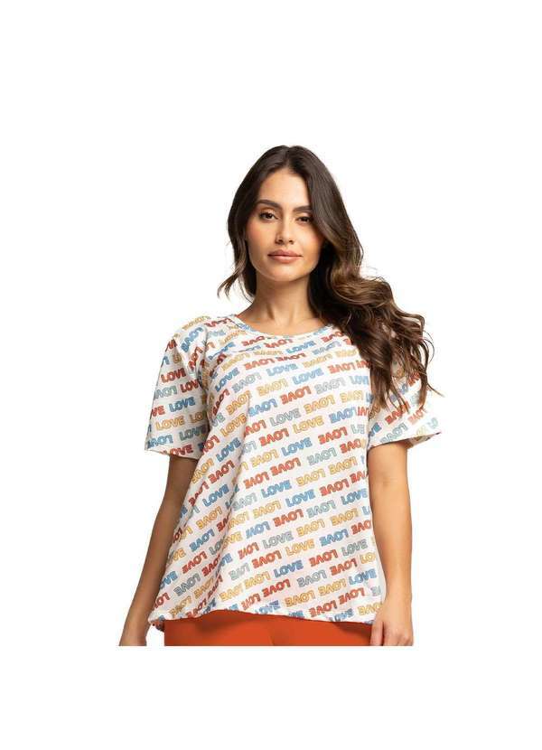 Camisao Feminino Estampado Love Branco - Massam Fitness