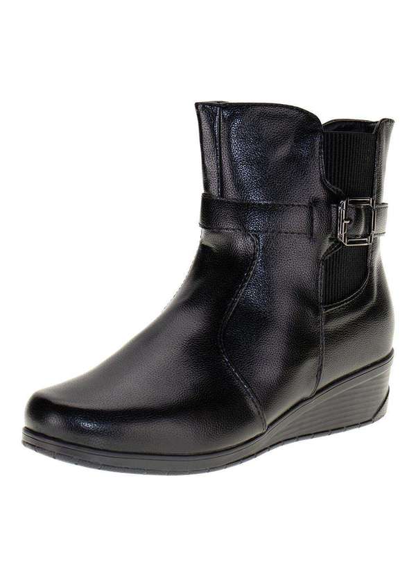 Bota Feminina Cano Baixo Mooncity 71107 - Preto - Clovis Calcados