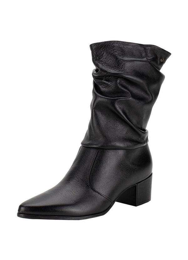 Bota Feminina Cano Médio Pegada 280901 - Preto - Clovis Calcados