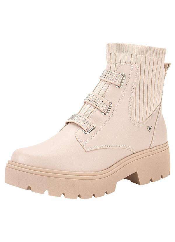 Bota Feminina Coturno Mississipi Mi611 - Natural - Clovis Calcados