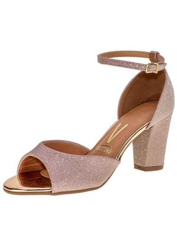 Sandália Feminina Salto Médio Vizzano - 6262206 - Bronze 01 - Clovis ...