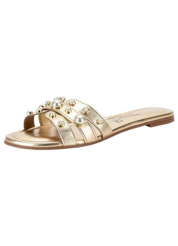 Tamanco Feminino Flat Vizzano 6371181 - Ouro - Clovis Calcados